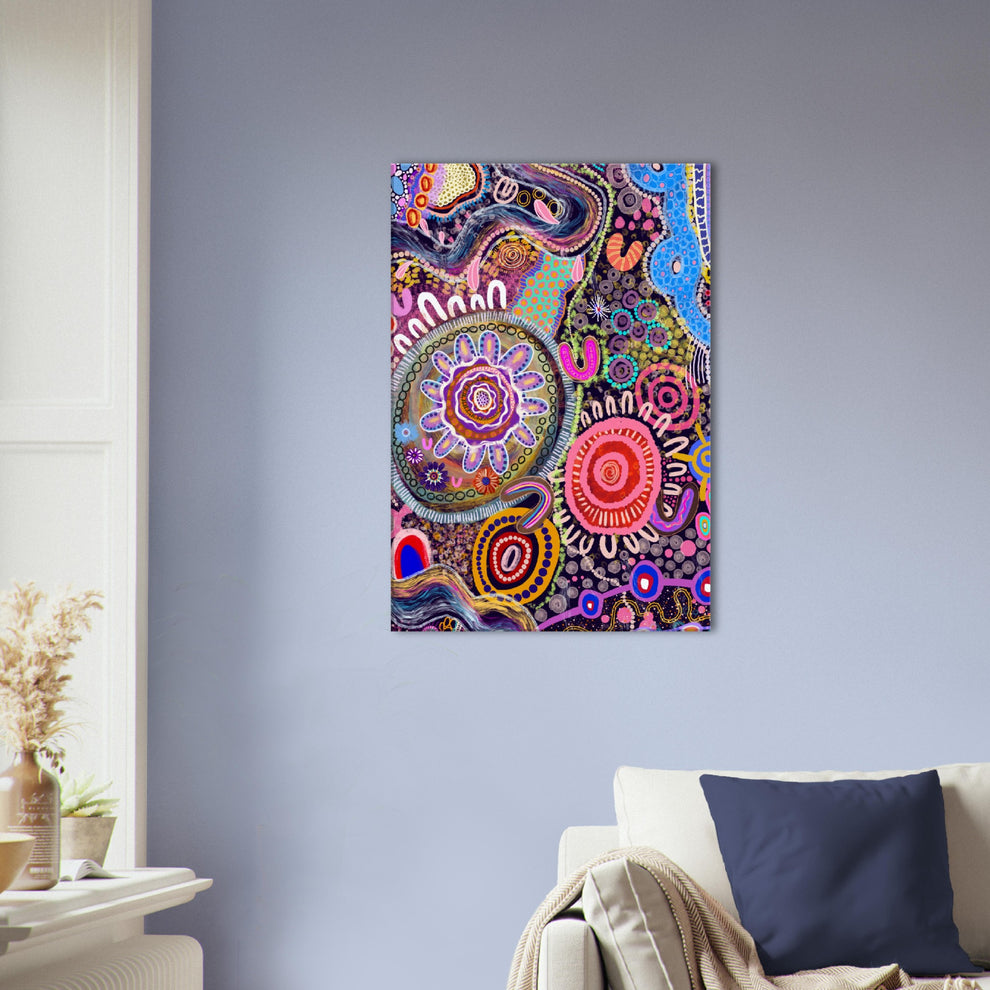 Aboriginal Art Canvas | Deep Blue | Wayde Clarke | Alejandro Lauren